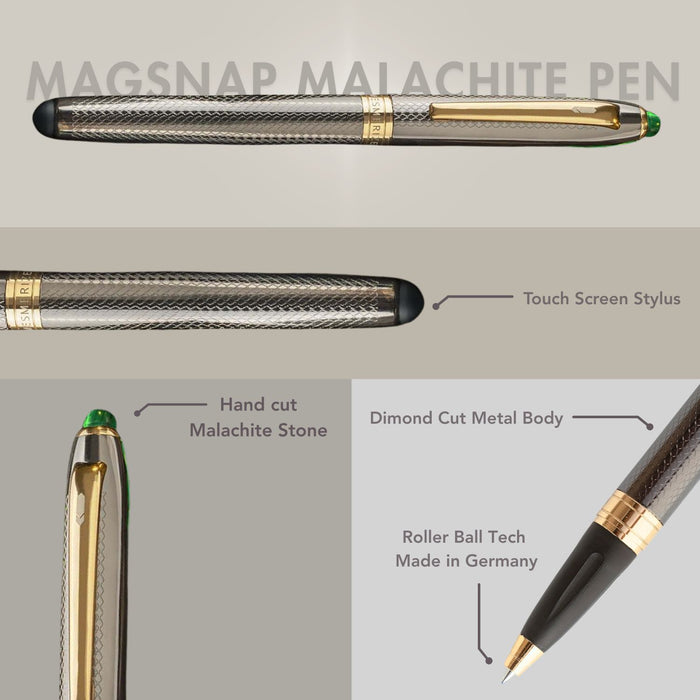Malachite 2 in 1 MagSnap Roller Ball Pen with Stylus by Mesmerize
