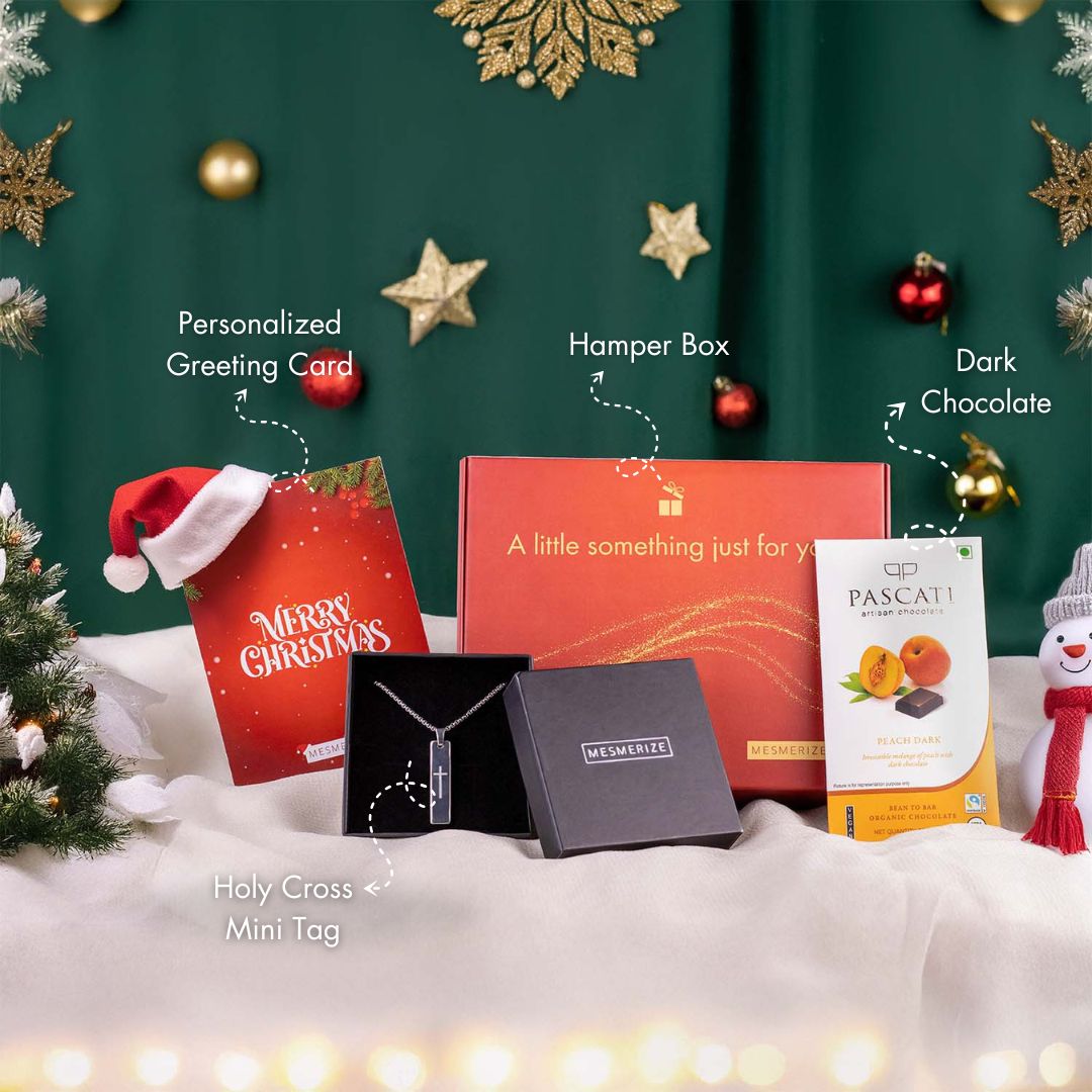 Secret Santa Christmas Cross Necklace Hamper for Him - Mesmerize