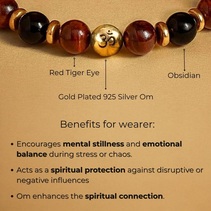 925 Sterling Silver Sacred Om Natural Stone Bracelet with MagSnap3 by ...