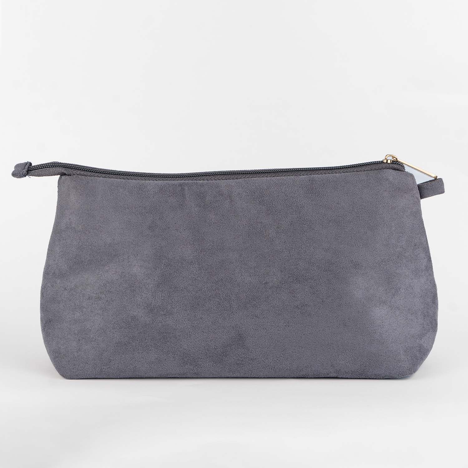 Frost Grey Suede Travel Pouch - Mesmerize India