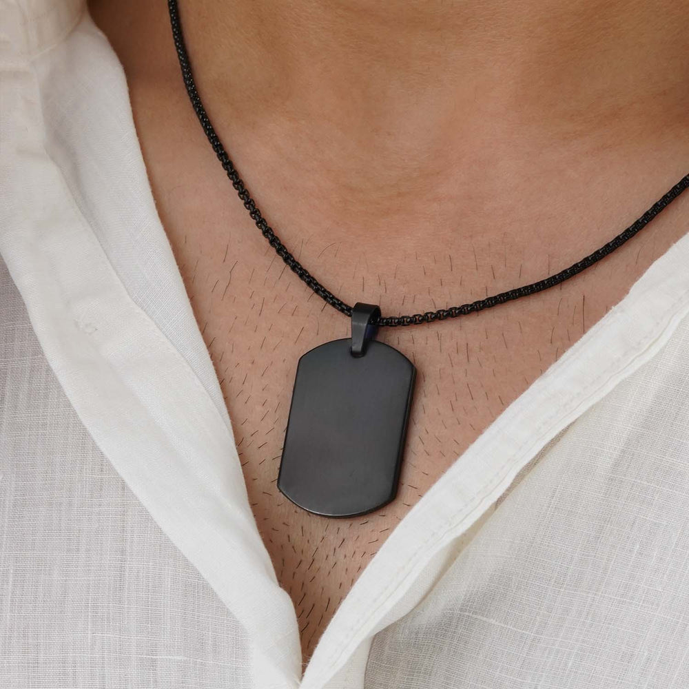 Black and Silver Army Dog Tag Necklace for Men | Mesmerize