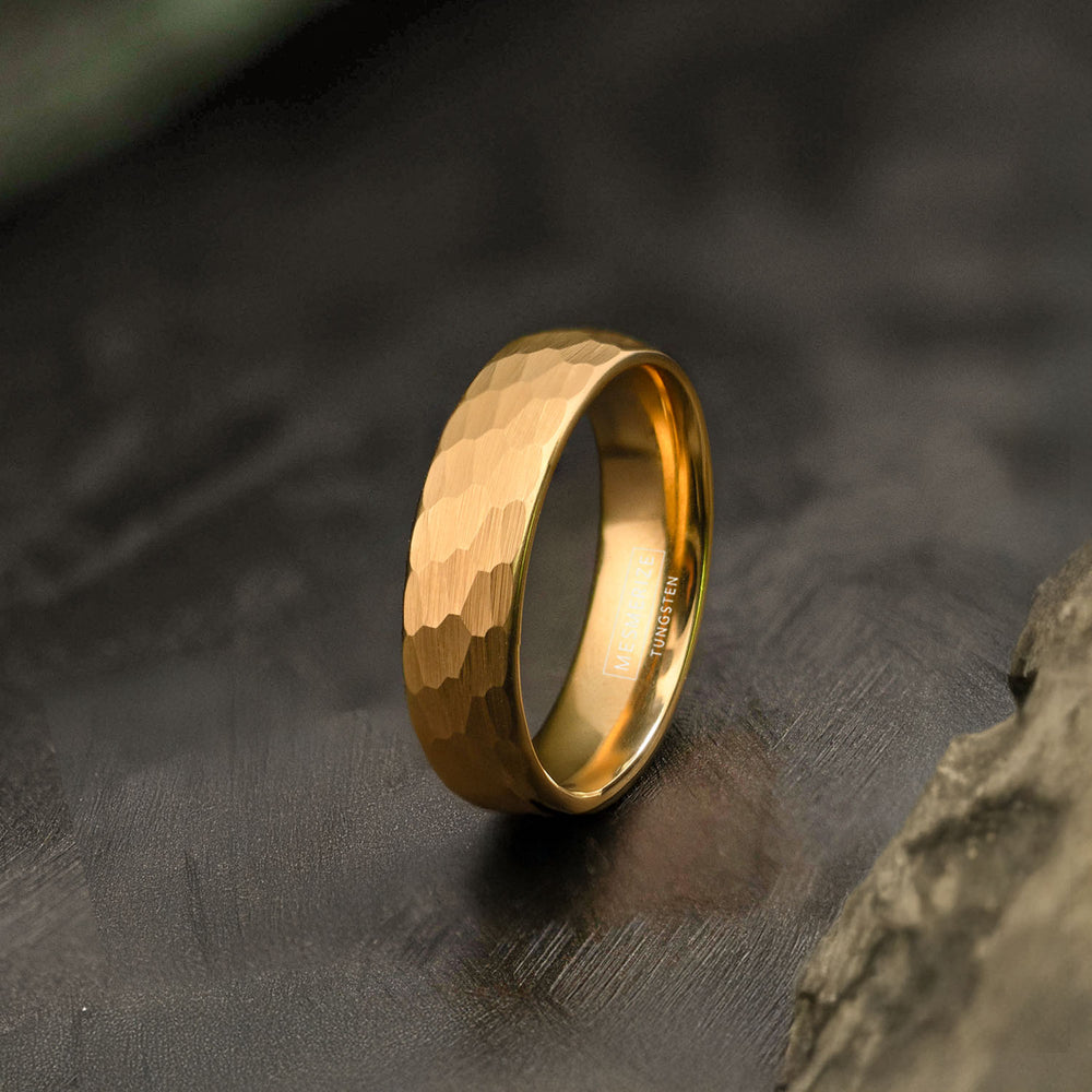 Forged Hammered Tungsten Carbide Band Ring - Mesmerize India
