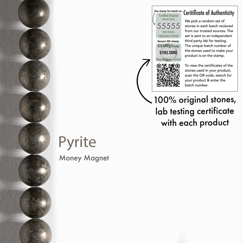 Money Magnet Pyrite Natural Stone Bracelet with Magsnap | Mesmerize