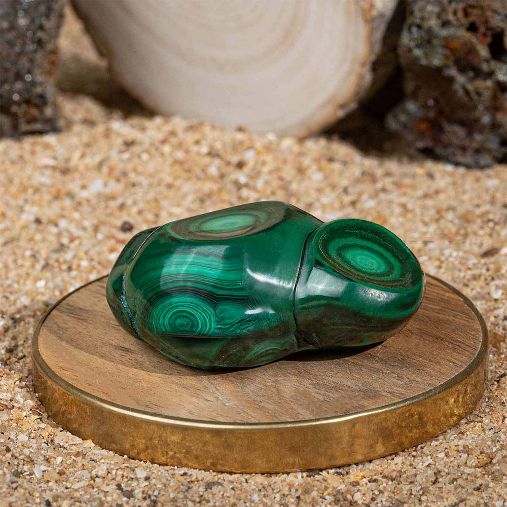 Prosperity Polished Malachite Raw Stone Home Decor Artefact by Mesmerize