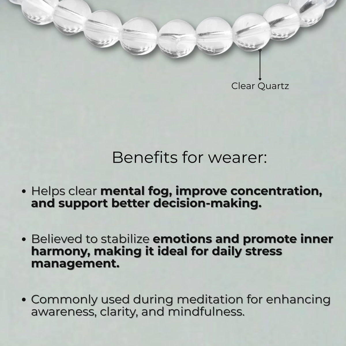 Pure Clear Quartz Natural Stone Bracelet