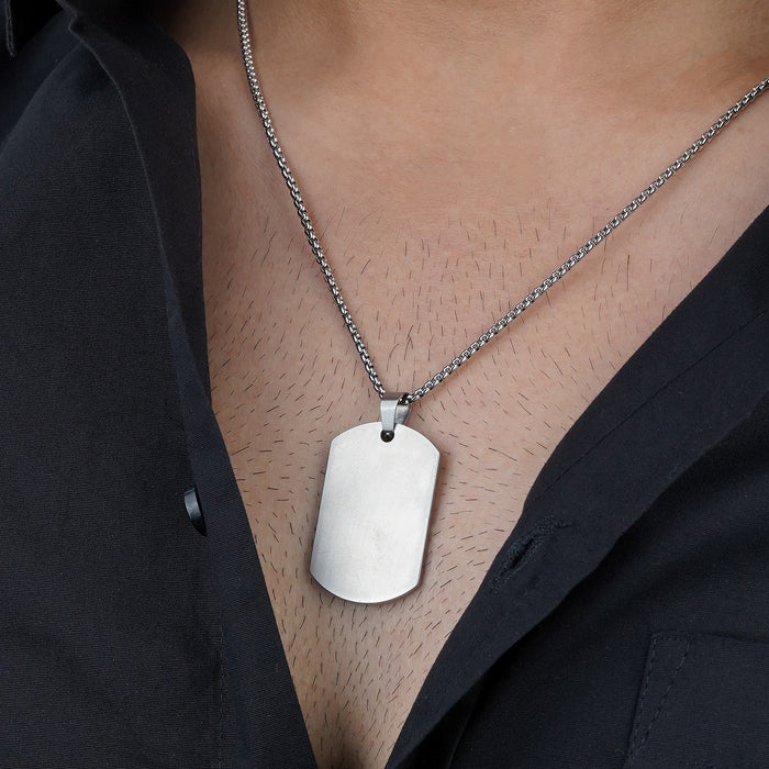 Black and Silver Army Dog Tag Necklace for Men | Mesmerize
