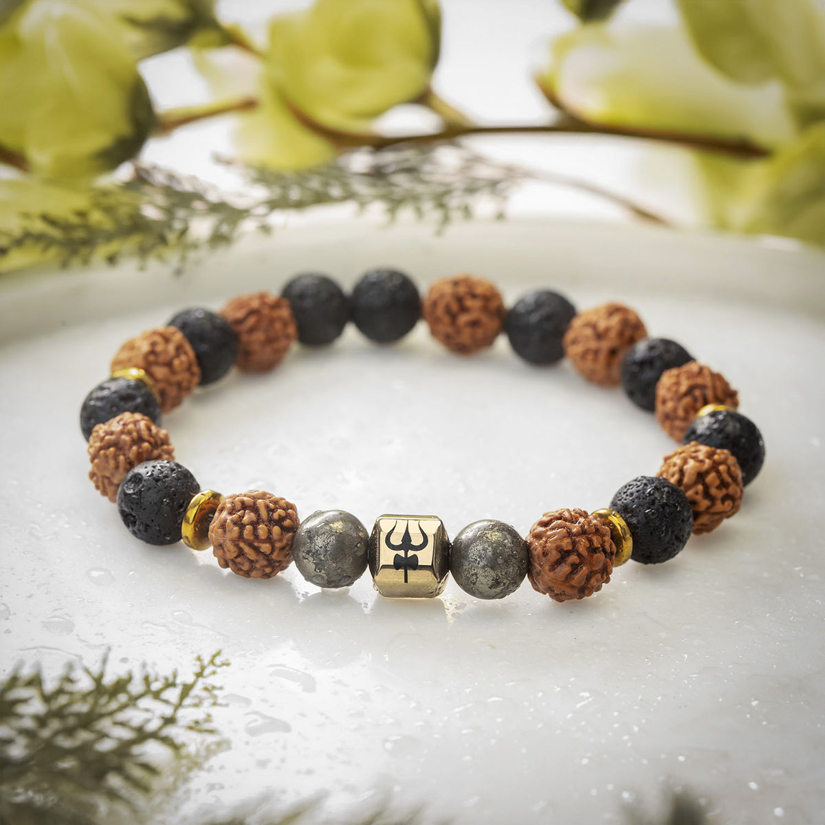 Buy Spiritual Rudraksh Pyrite Trishul Bracelet with Magsnap- Mesmerize ...