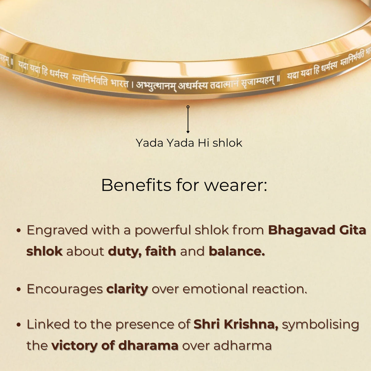 Yada Yada Hi Dharmasya Mahabharat MicroCarved Round Kada | Mesmerize India