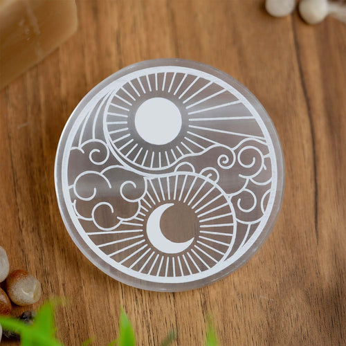 Yin Yang Selenite Charging Plate by Mesmerize