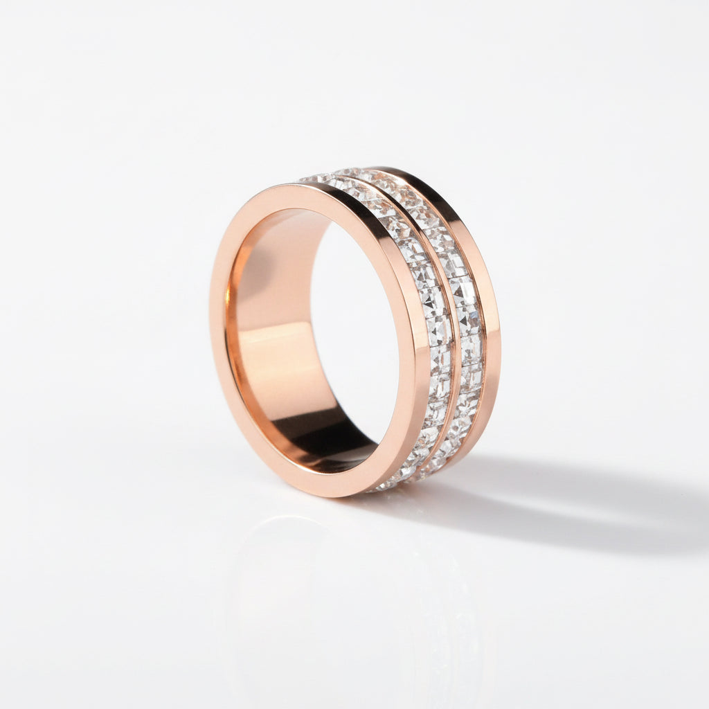 Rose Gold Dual Diva Ring- Mesmerize India
