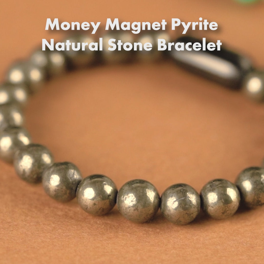 Pyrite Money Magnet Natural Stone Bracelet with Magsnap | Mesmerize